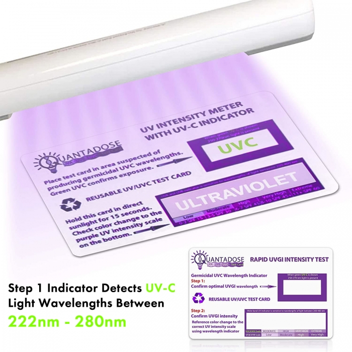 QuantaDose® (2pc) 1st & 2nd Edition Reusable UVC Test Cards 300 µW/cm² ...