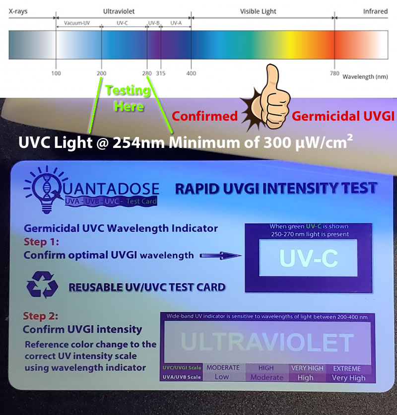 QuantaDose™ 2nd Edition Reusable UVC Test Cards 300 µW/cm² Minimum ...