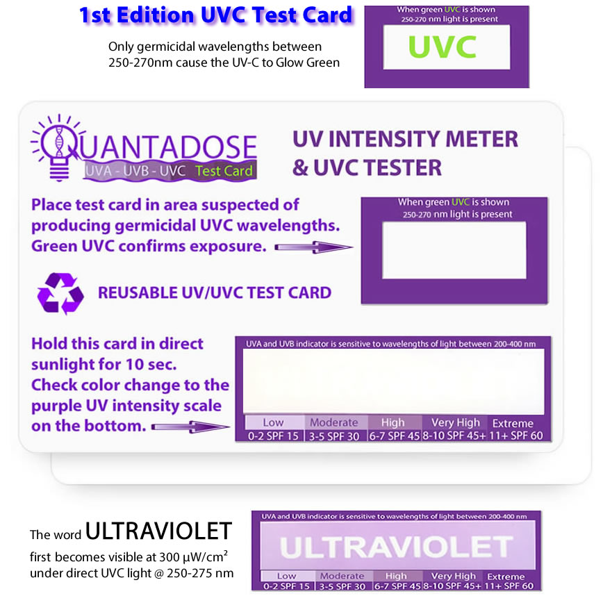 QuantaDose 1st Edition UVC Test Card vs QuantaDose 2nd Edition UVC Test ...