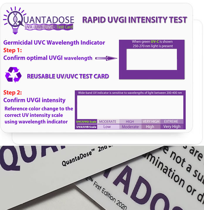 QuantaDose Reusable UVC Test Cards ⋆ QuantaDose Far-UV/UVC Light and ...