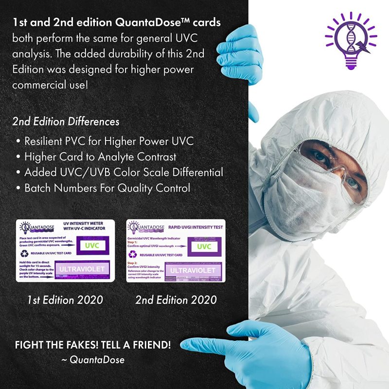 UVC Test Card Package for UV Sanitizer Wands, UV Sanitizer Bags, UVC ...