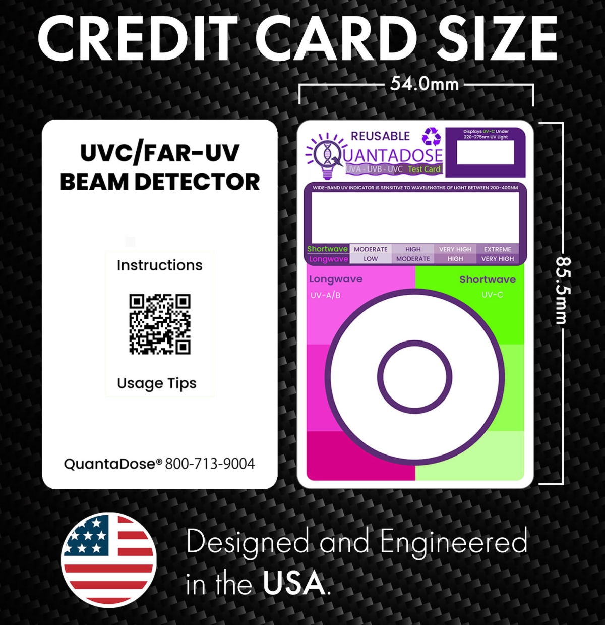 QuantaDose® Multi-Wavelength Bi-Luminescent UV/UVC Light Test Card ⋆ ...